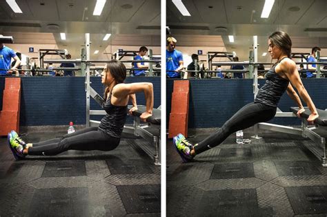 Bodyweight Bench Dips Exercise Guide TrainEatGain Com