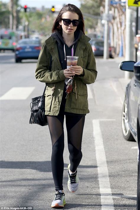 Lily Collins Showcases Svelte Figure In Tight Workout Leggings After Gym Session Daily Mail Online