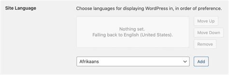 how to set a preferred language on wordpress websites