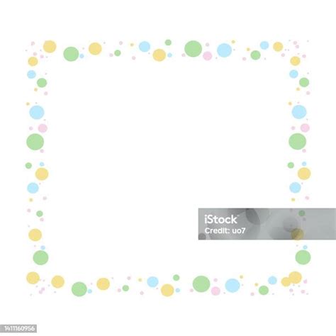 만화 장식 테두리 프레임 물방울 도트 패턴 장식이있는 빈 빈 테두리 흰색 배경 평면 디자인 벡터 일러스트 레이 션 Eps10으로 분리 공란에 대한 스톡 벡터 아트 및 기타