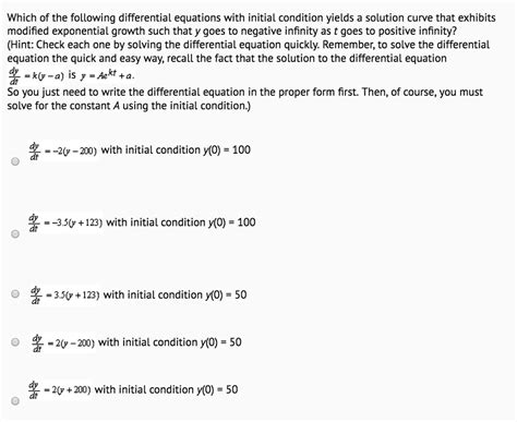 Solvedwhich Of The Following Differential Equations With Initial