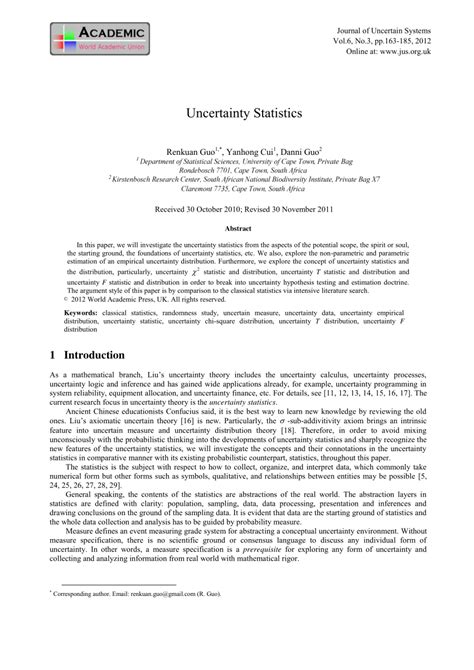 PDF Uncertainty Statistics
