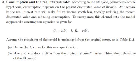 Solved Consumption And The Real Interest Rate According Chegg