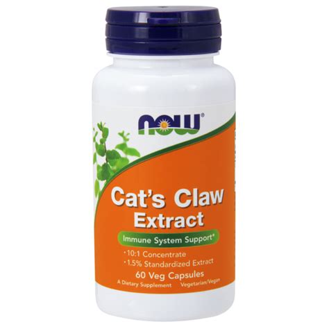 NOW Cat's Claw Extract Экстракт кошачьего когтя, 334 мг, капсулы, 60 шт ...