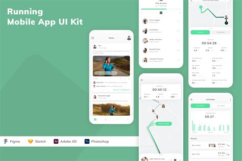 Running Mobile App Ui Kit Graphic By Betush · Creative Fabrica