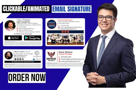 Design Clickable Html Email Signature Animated Email Signature Outlook