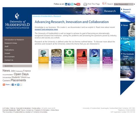 Left Hand Navigation University Of Huddersfield