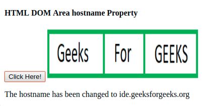 HTML DOM Area Hostname Property GeeksforGeeks