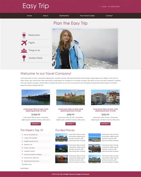 30 High Quality Html5 Bootstrap Business Travel Itinerary Template