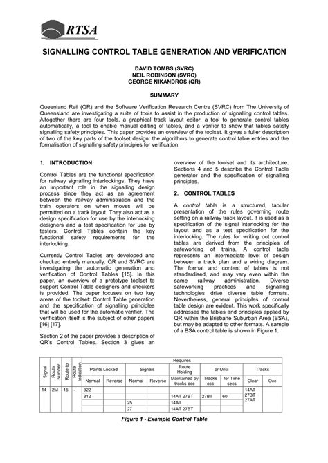 Signalling Control Table Generation And Verification Docslib