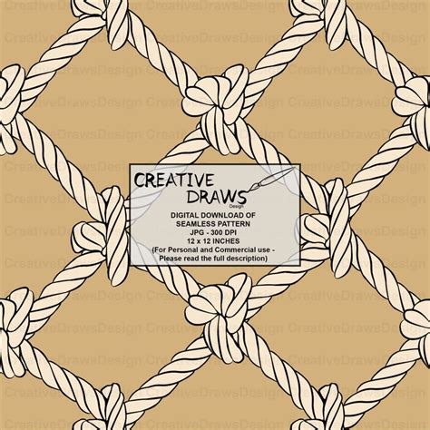 Rope Net With Knots Seamless Pattern Digital Repeat Pattern Etsy