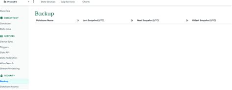 Why Is My Snapshots Page Blank Mongodb Atlas Mongodb Developer