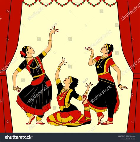 33 Indian Classical Group Dance Stock Illustrations Images And Vectors Shutterstock