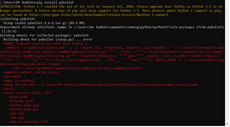 Cant Install Pybullet On Windows 10 · Issue 2666 · Bulletphysicsbullet3 · Github