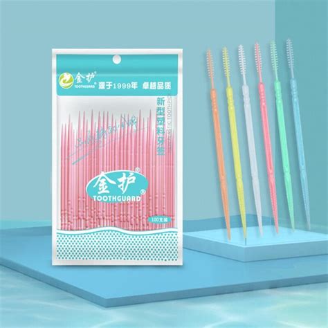 100pcs Double Headed Dental Brush Teeth Sticks Flo Grandado