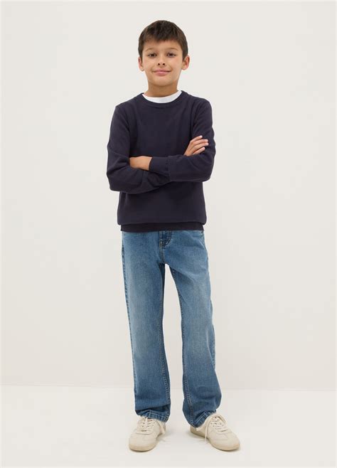 Jeans In Denim Blu Elasticizzato Regular Fit Per Bambino Republic Of