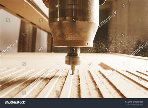 Cncフライス盤。掘削機を備えた木材工場の工作機械。写真素材2402084215 Shutterstock