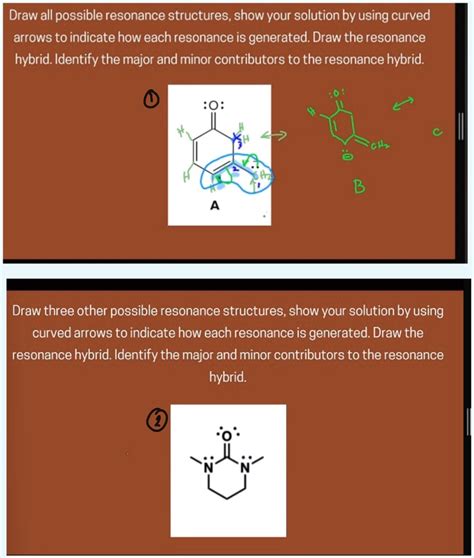 draw all possible resonance structures show your solution by using