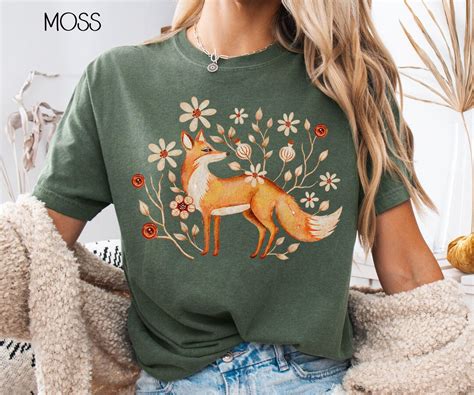 Fox Cottagecore Comfort Colors T Shirt Boho Vintage Style Tee