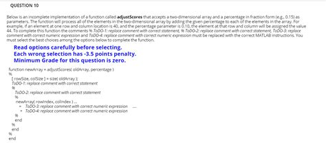 Solved Question 10 Below Is An Incomplete Implementation Of
