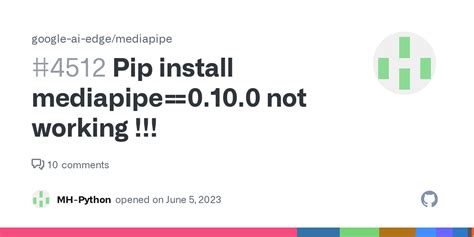 Pip Install Mediapipe Not Working Issue Google Ai Edge Mediapipe GitHub