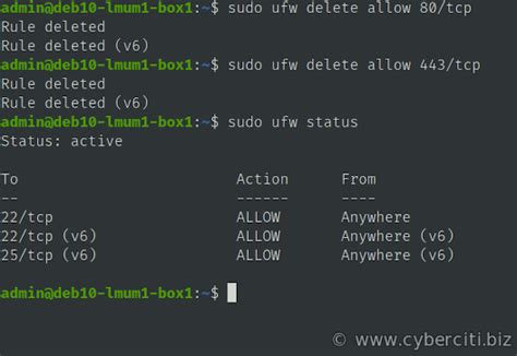 How To Delete A Ufw Firewall Rule Command For Ubuntudebian Nixcraft