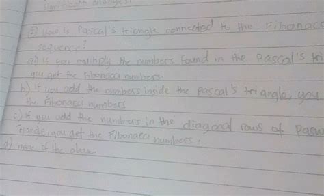 How Is Pascals Triangle Connected To The Fibonacci Sequence A If You