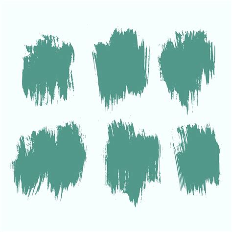 페인트 잉크 얼룩 파란색 벡터 브러시 스트로크 컬렉션 무료 벡터