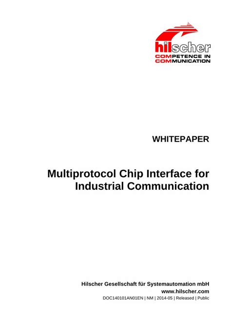 Pdf Multiprotocol Chip Interface For Industrial Communication An 01 En Dokumentips