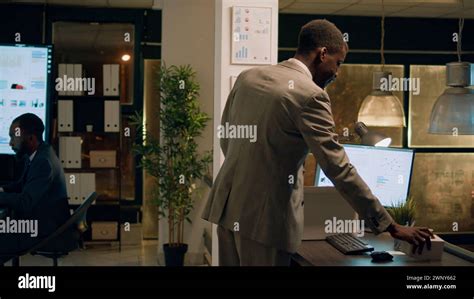 Employee Finishing Last Office Day Quitting Stressful Job After Being