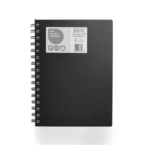 Wilko A5 Wiro Ruled Notebook 80 Sheets 80gsm Wilko