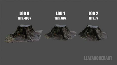 Tree Stump Photoscan 3d Model Varying Lod Free Vr Ar Low Poly 3d Model Cgtrader
