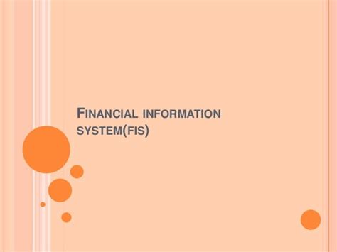Financial Information Systems Fis Ppt