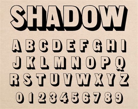 Shadow Font Shadow Script Font Drop Shadow Font Letters With Shadow Font Bubble Letters With
