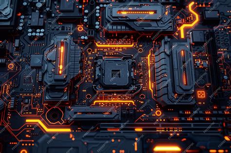 Premium Photo 3d Rendering Of Abstract Computer Circuit Motherboard For Educational Purposes