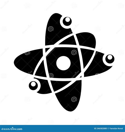 Planetary Model Of The Atom Icons Electrons In Orbit Around The Nucleus Stock Vector