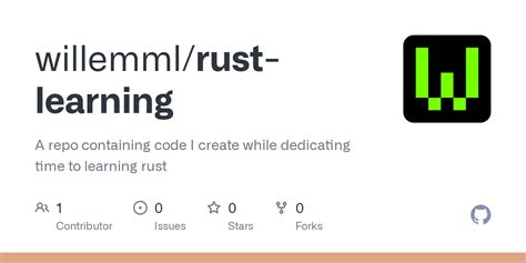 github willemml rust learning a repo containing code i create while