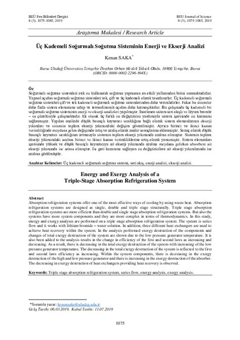Pdf Energy And Exergy Analysis Of A Triple Stage Absorption Refrigeration System