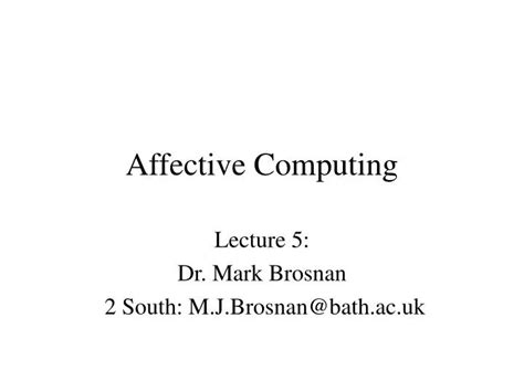 PPT Affective Computing PowerPoint Presentation Free Download ID