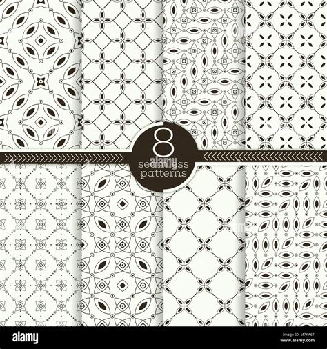 Seamless Pattern Set Of Eight Abstract Textured Backgrounds Modern