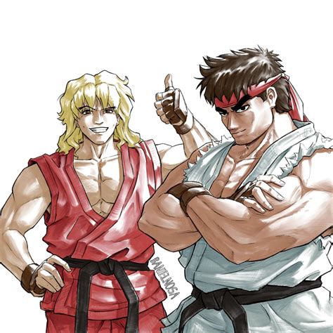 Ken And Ryu Drawn By Me Specifically From Street Fighter 2 R