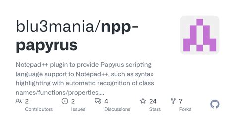Github Blu3manianpp Papyrus Notepad Plugin To Provide Papyrus