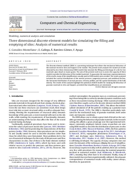Pdf Three Dimensional Discrete Element Models For Simulating The