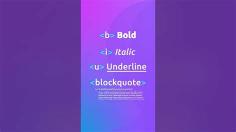 Tutorials Html Html Text Formatting Elements Youtube