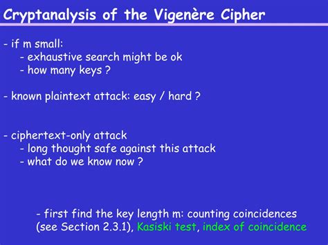 Ppt Cryptanalysis Of Vigenère Cipher Key Length Detection And Decryption Techniques