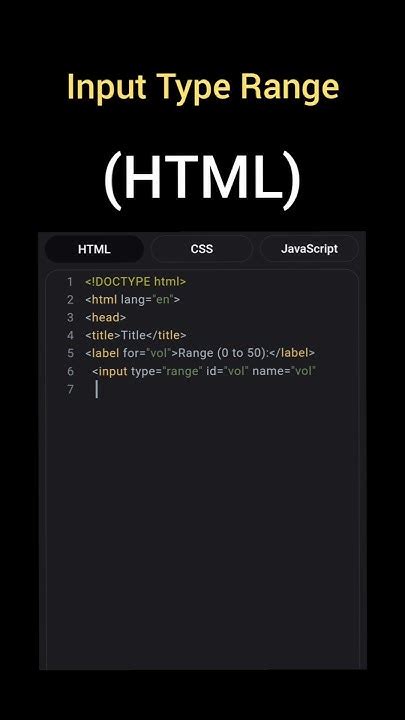 Input Type Range Inhtmlhow To Use Input Type Range In Htmlhtml Input