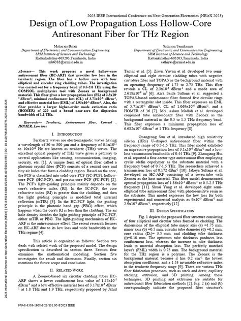 Design Of Low Propagation Loss Hollow Core Antiresonant Fiber For Thz