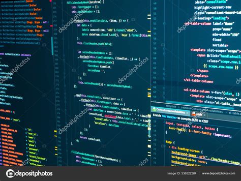 Código De Programa Javascript Php Html Css Del Sitio Desarrollo Web Flujo De Trabajo Del