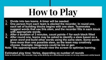 Vocabulary Building Blocks Game Word Within The Word List 5 TPT