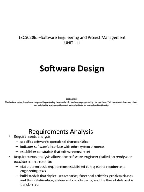 Unit 2 Software Design Pdf Class Computer Programming Use Case